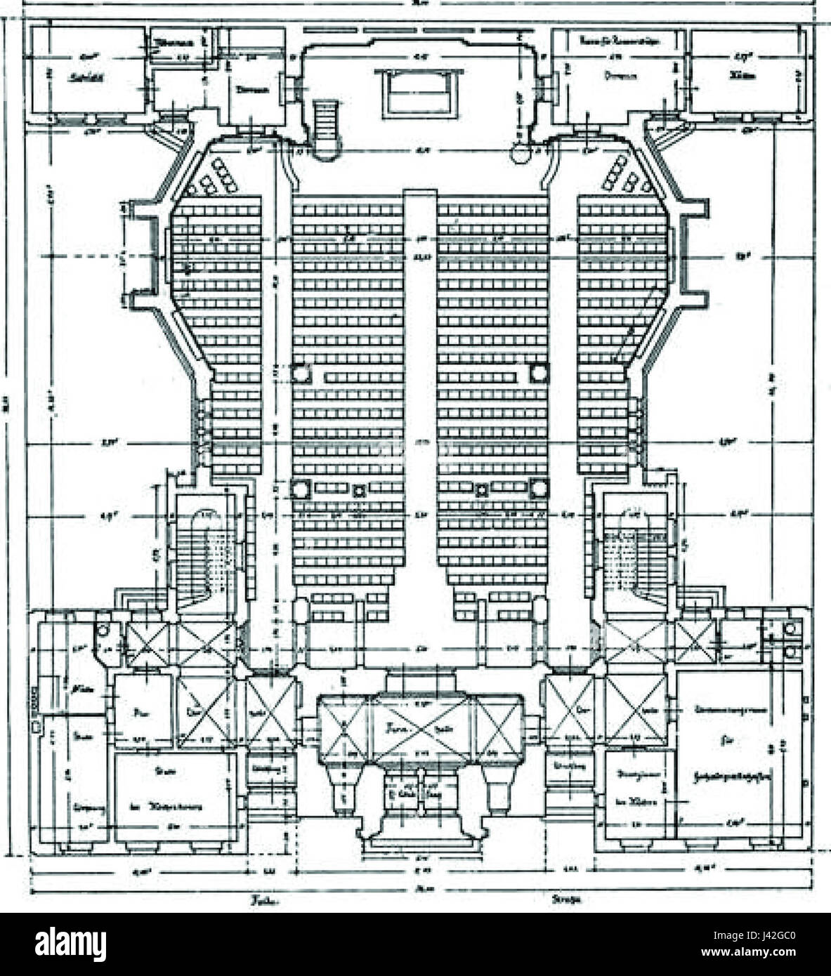 The Grundriss of Martin Luther Kirche, showing the floor plan of the ...