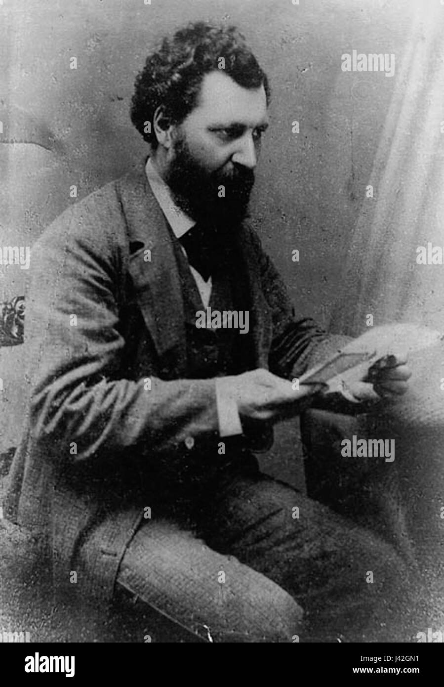 This portrait represents Louis Riel, a historical figure and leader in ...