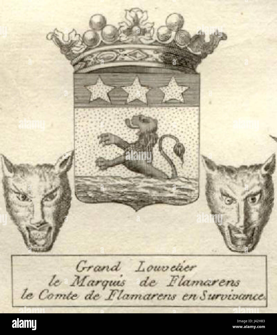 The Louvetier crest is a heraldic symbol representing a family's ...