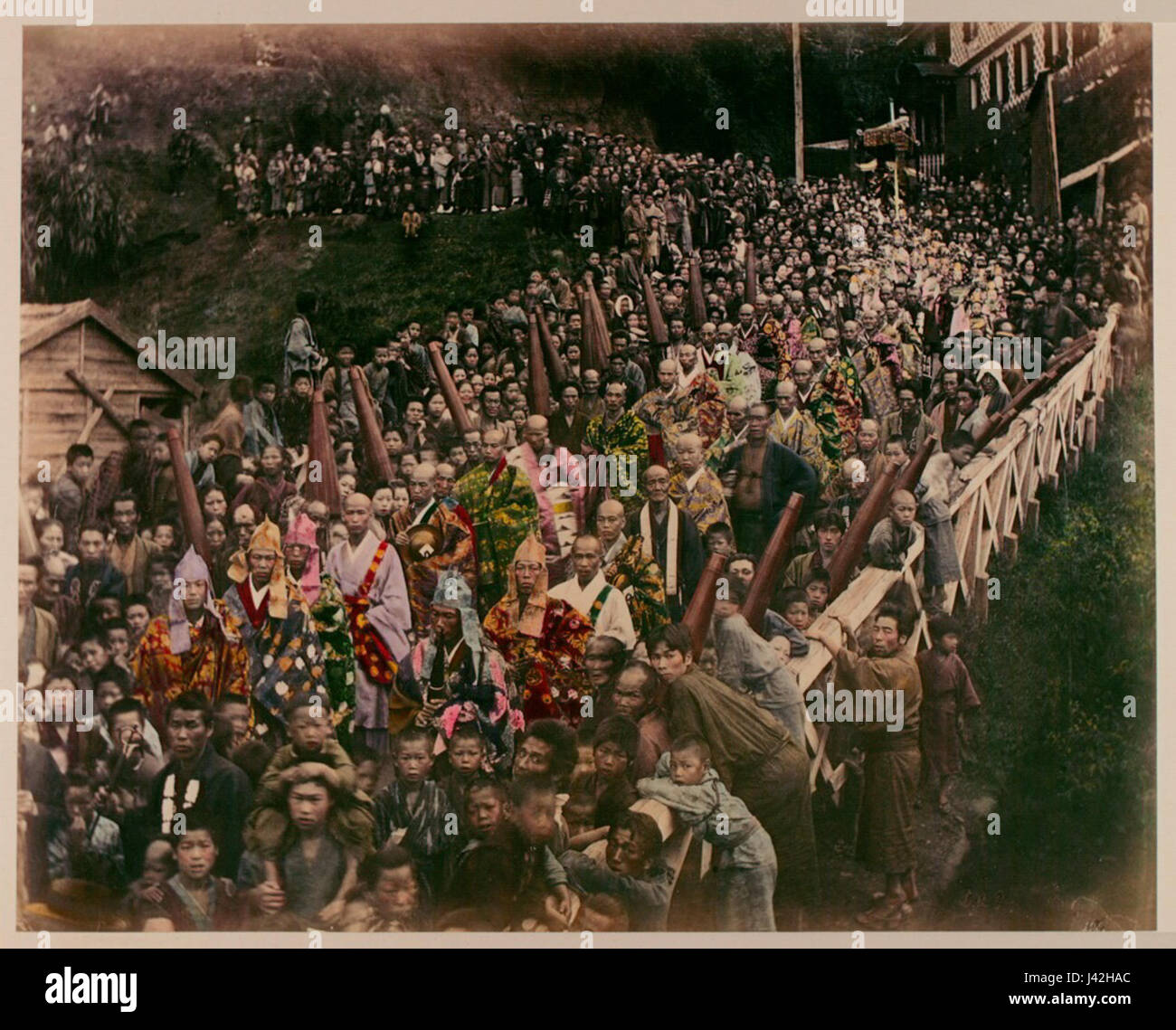 Kusakabe Kimbei's photograph captures a Buddhist procession in Japan ...