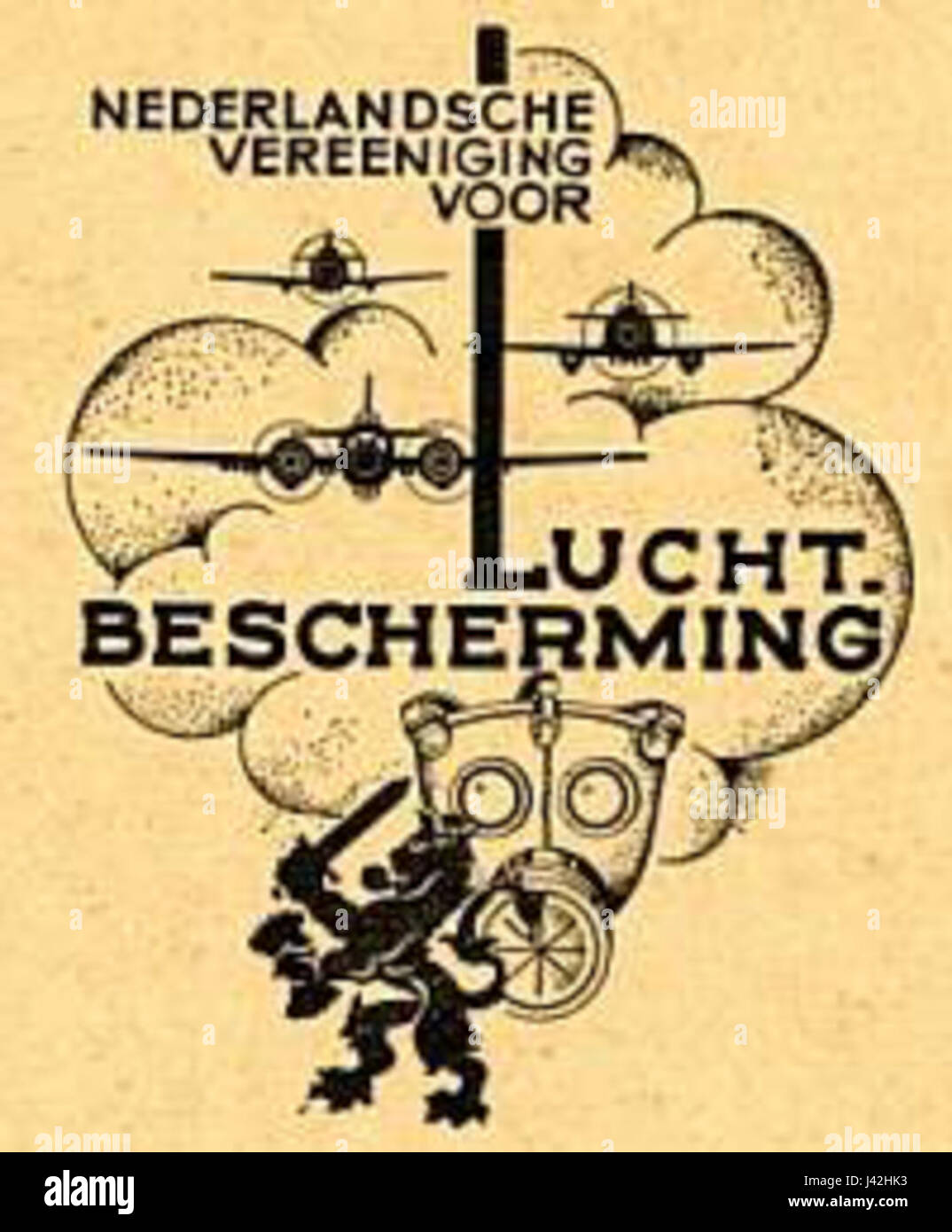 The logo refers to the Luchtbescherming Veenendaal, a Dutch ...