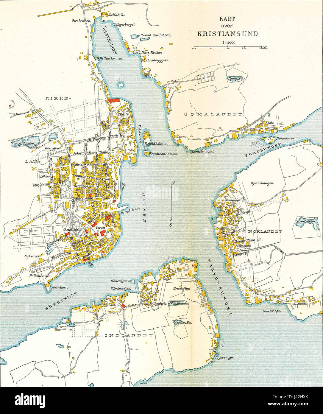 Kristiansund map 1911 Stock Photo - Alamy