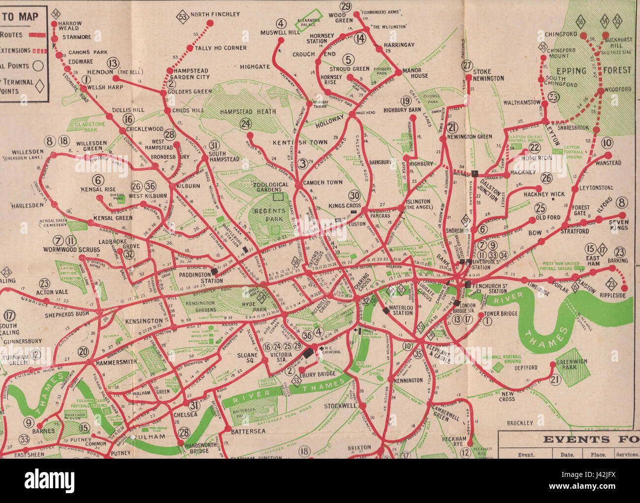 This route map from May 1912 shows the extensive network of the London ...