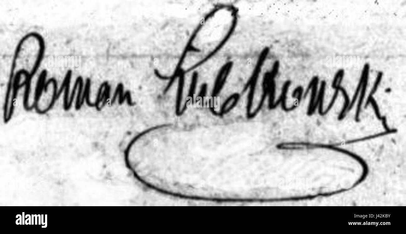 Lubkowski Roman signature Stock Photo - Alamy