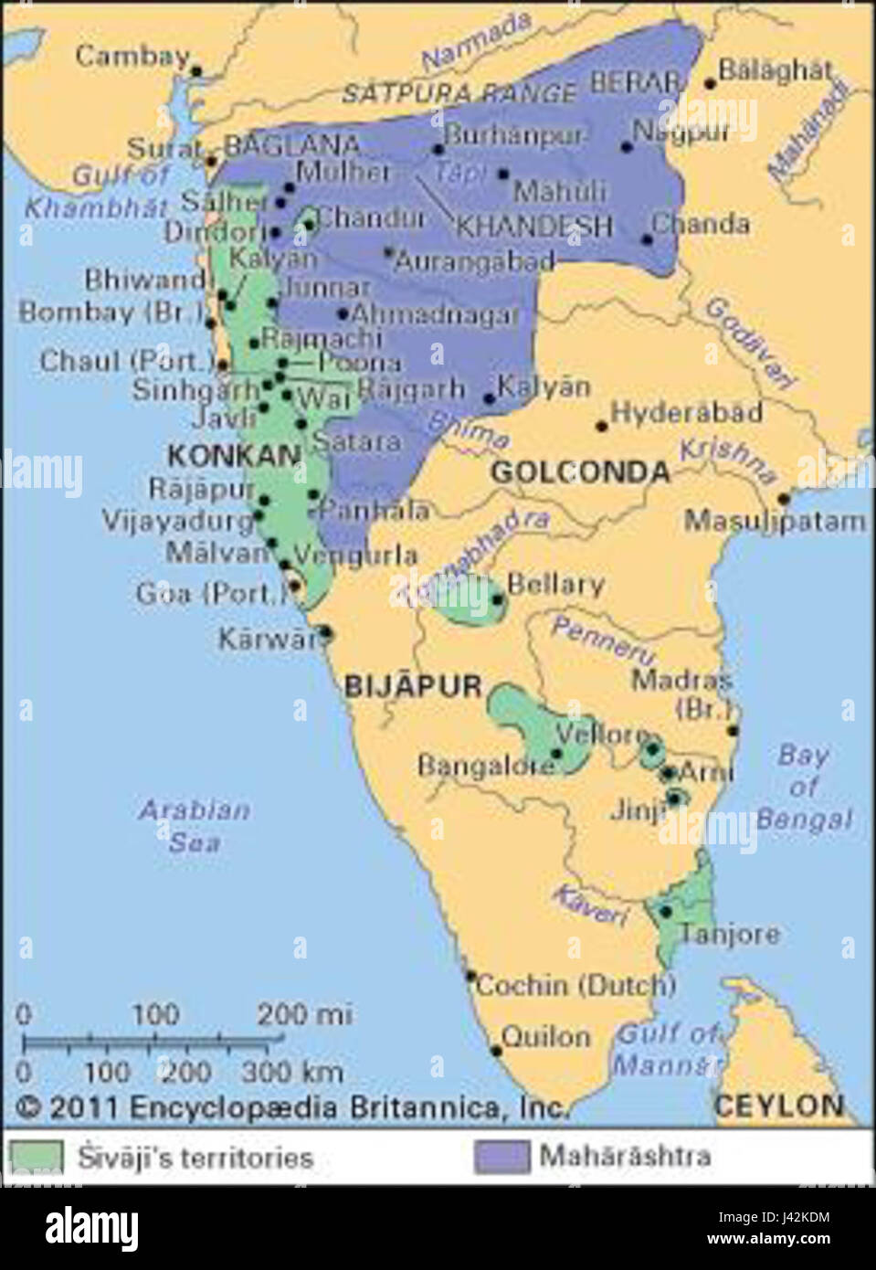 Maratha kingdom 1680 Stock Photo - Alamy