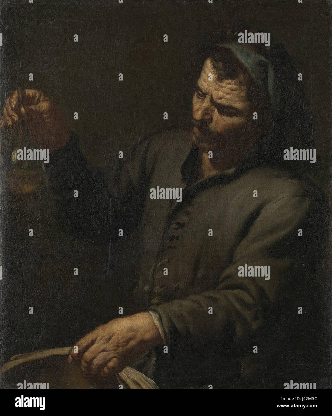 This artwork titled 'Man with Urinal in Hand' is part of the collection ...