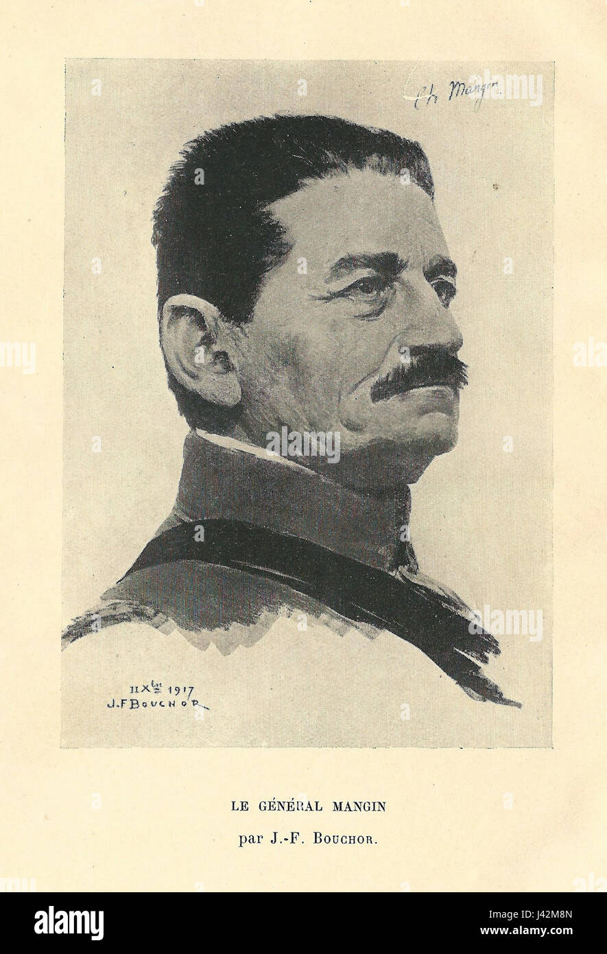 The *Mangin portrait* by Bouchor is a historical artwork depicting the ...