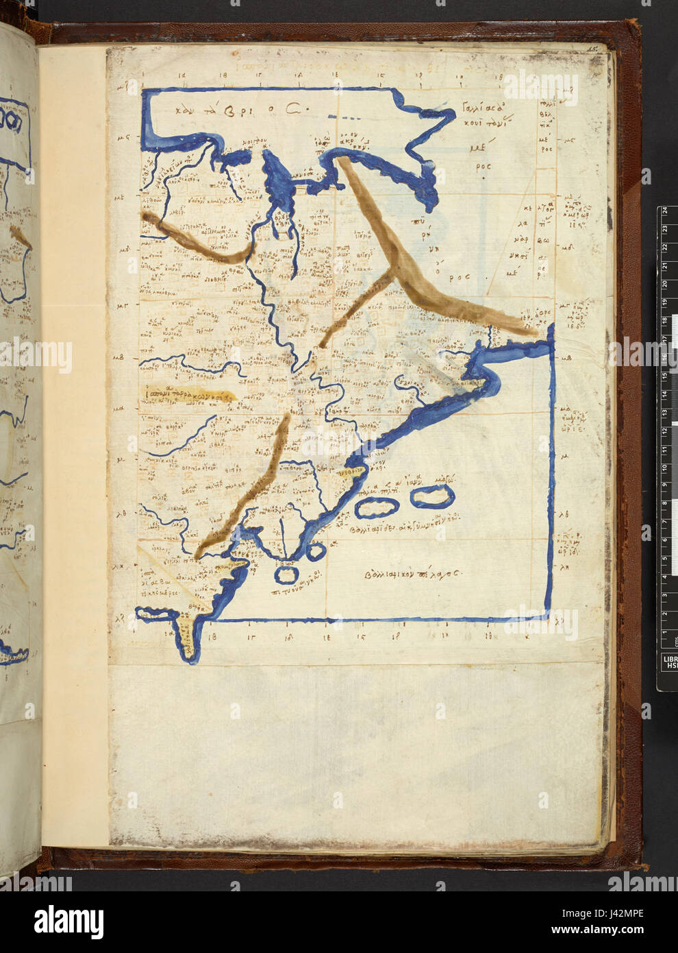 A map based on Ptolemy's 'Geographia', specifically from the Burney ...