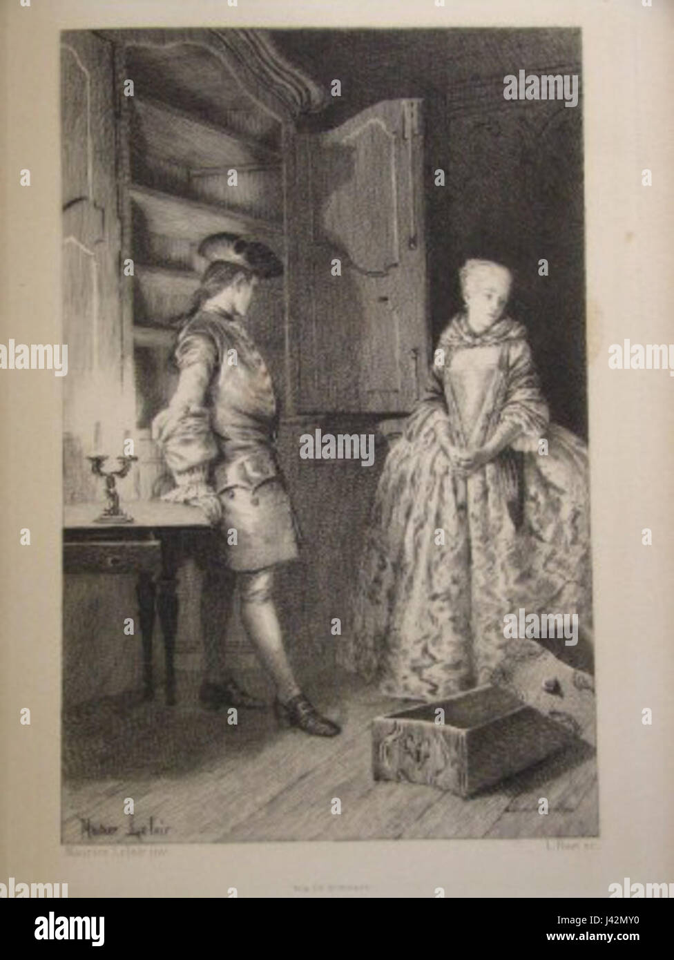 A portrait of Manon by the artist Leloir, capturing the personality and ...