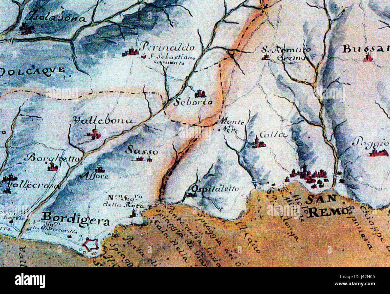 Mappa principato abbaziale di Seborga Stock Photo - Alamy