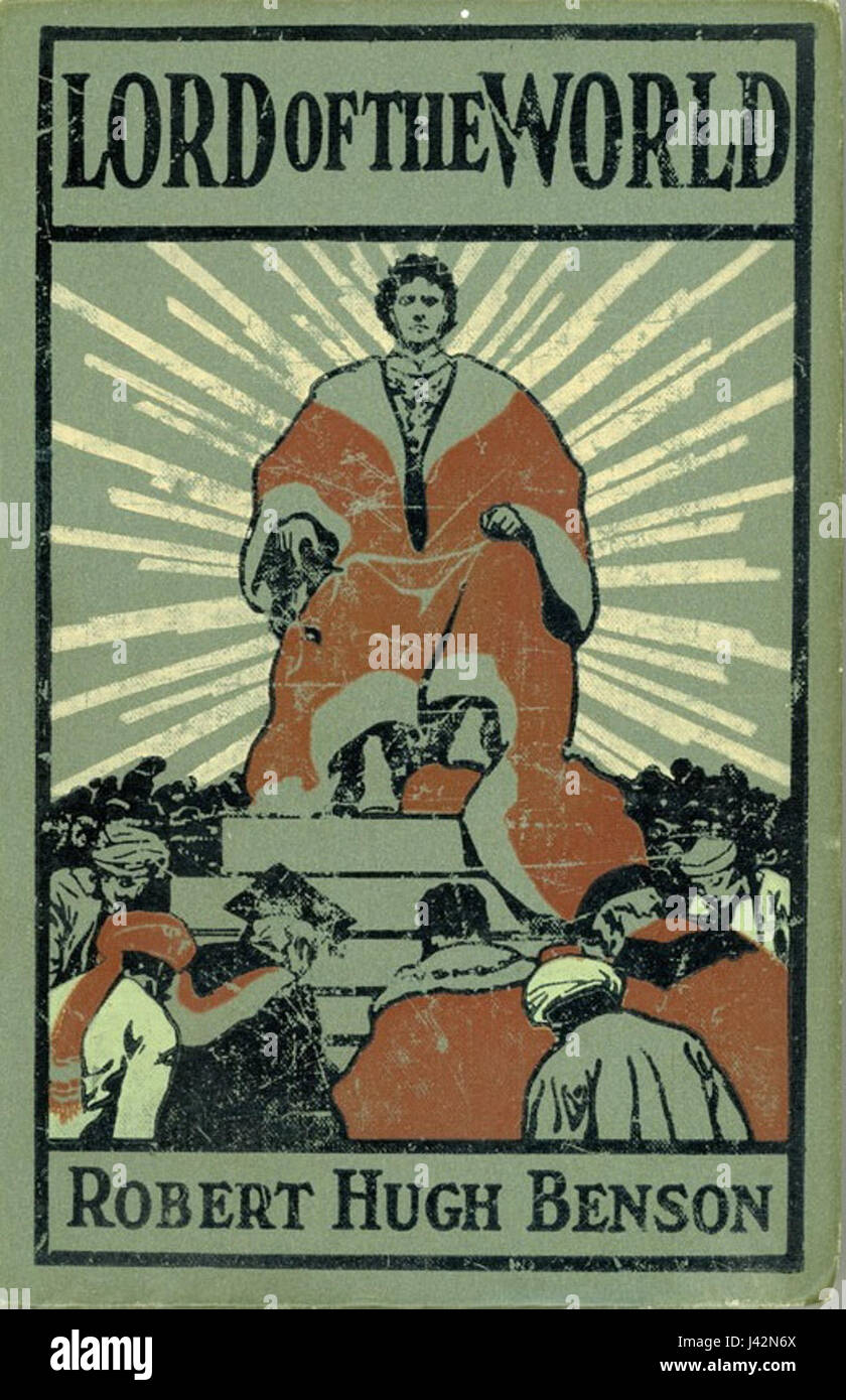 This refers to the cover of the 1907 edition of 'Lord of the World,' a ...