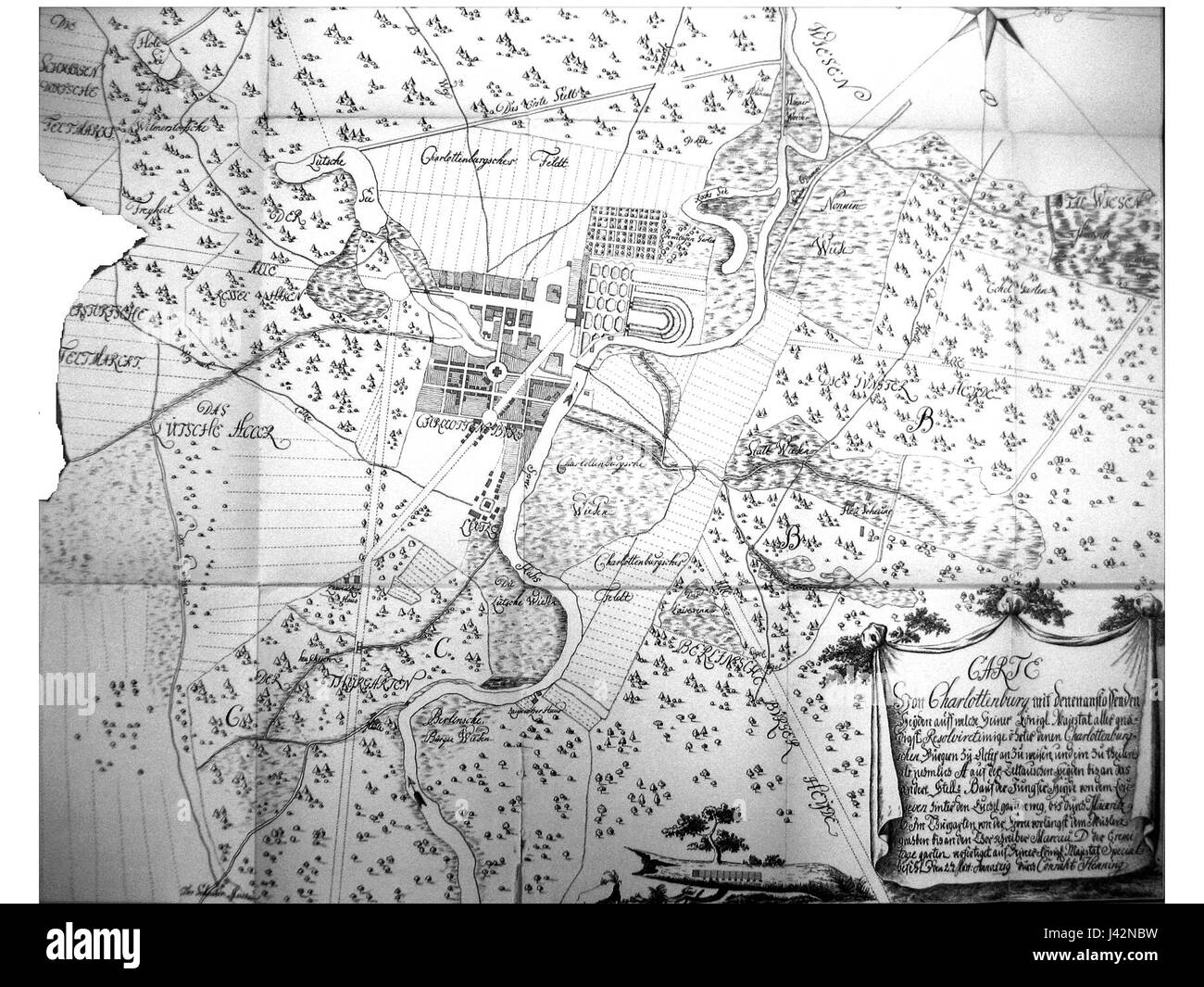 This map details the area surrounding Charlottenburg, located in Berlin ...