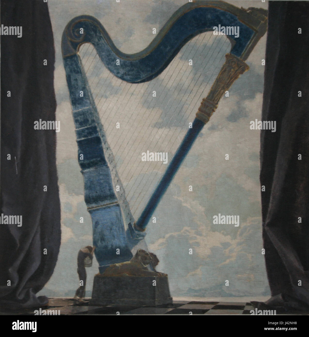 Max Frey, a German artist, created *Harfe* in 1932, showcasing his ...