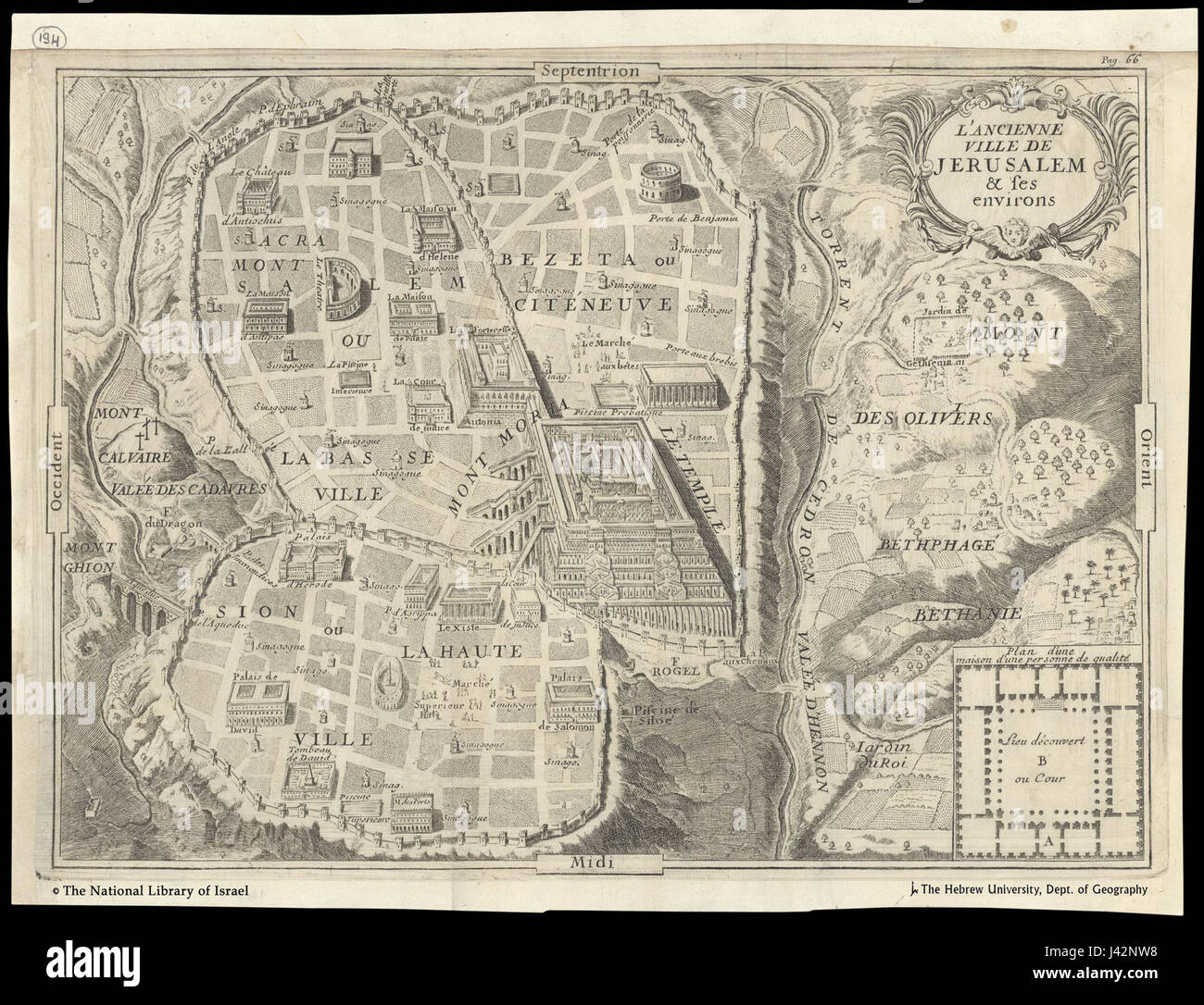 The *L'ancienne ville de JÃ©rusalem et ses environs* is a 1699 ...
