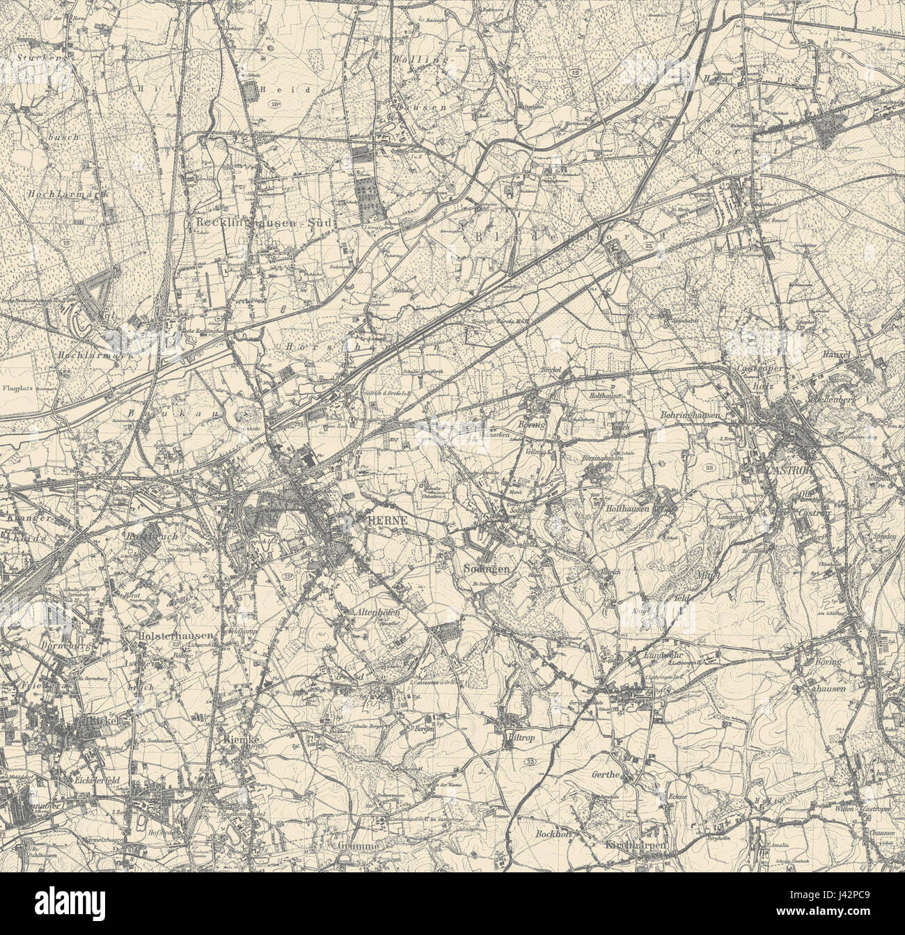 Messtischblatt 4409 Herne 1913 is a historical topographic map ...