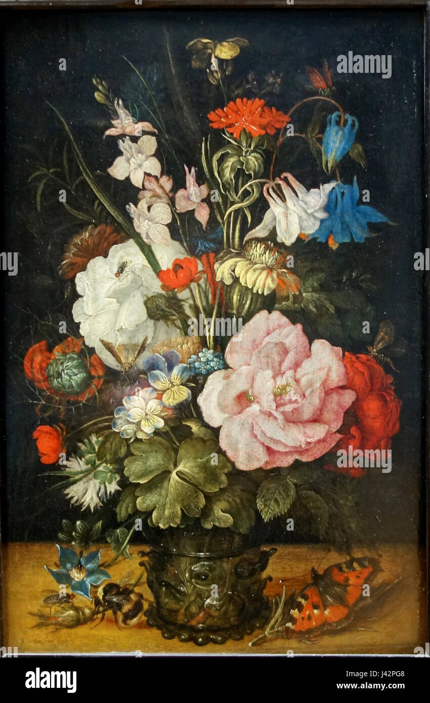 This painting titled 'Bouquet de Fleurs' by artist PdBA Savery ...