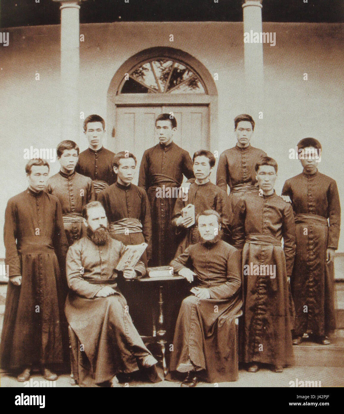 The MEP Fathers and Seminarists in Southern Japan, photographed in 1881 ...