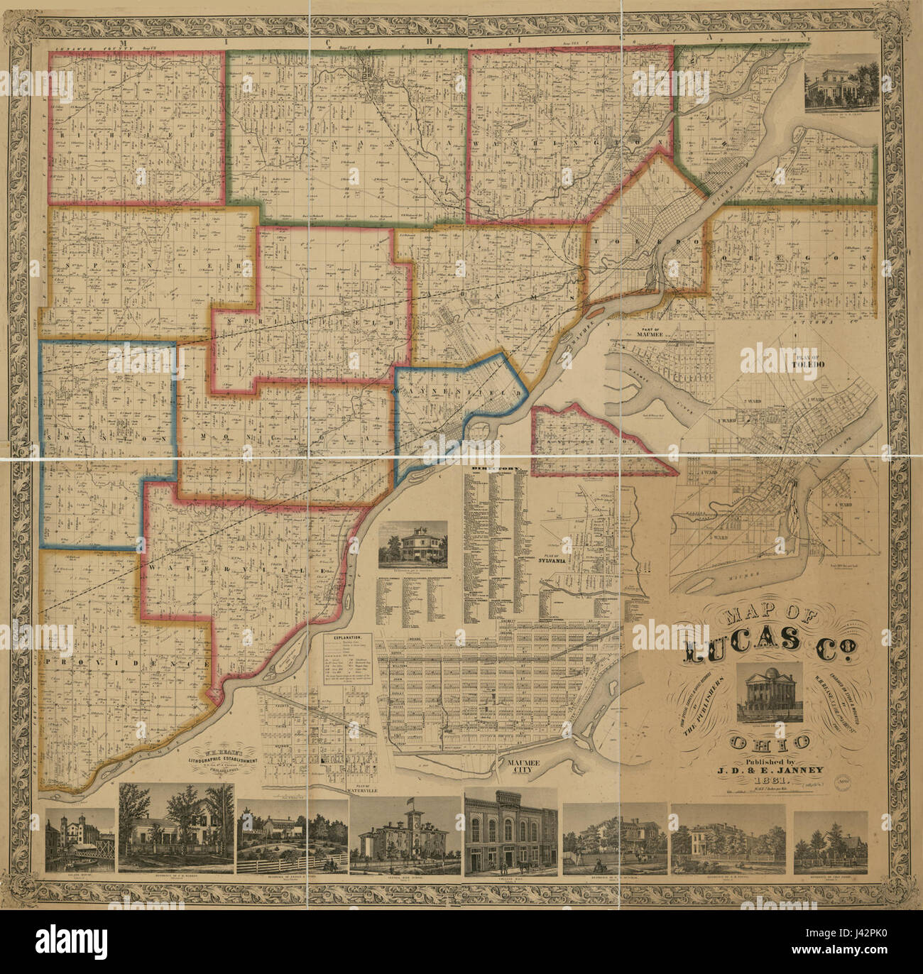 Lucas county map hi-res stock photography and images - Alamy
