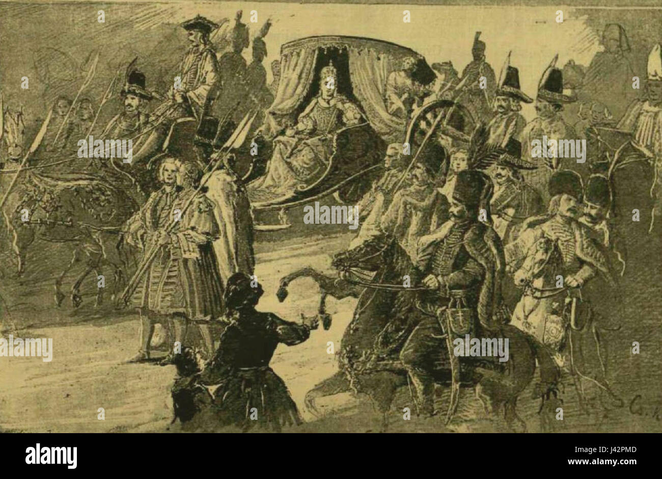 This image depicts Maria Theresa of Austria, an influential monarch who ...
