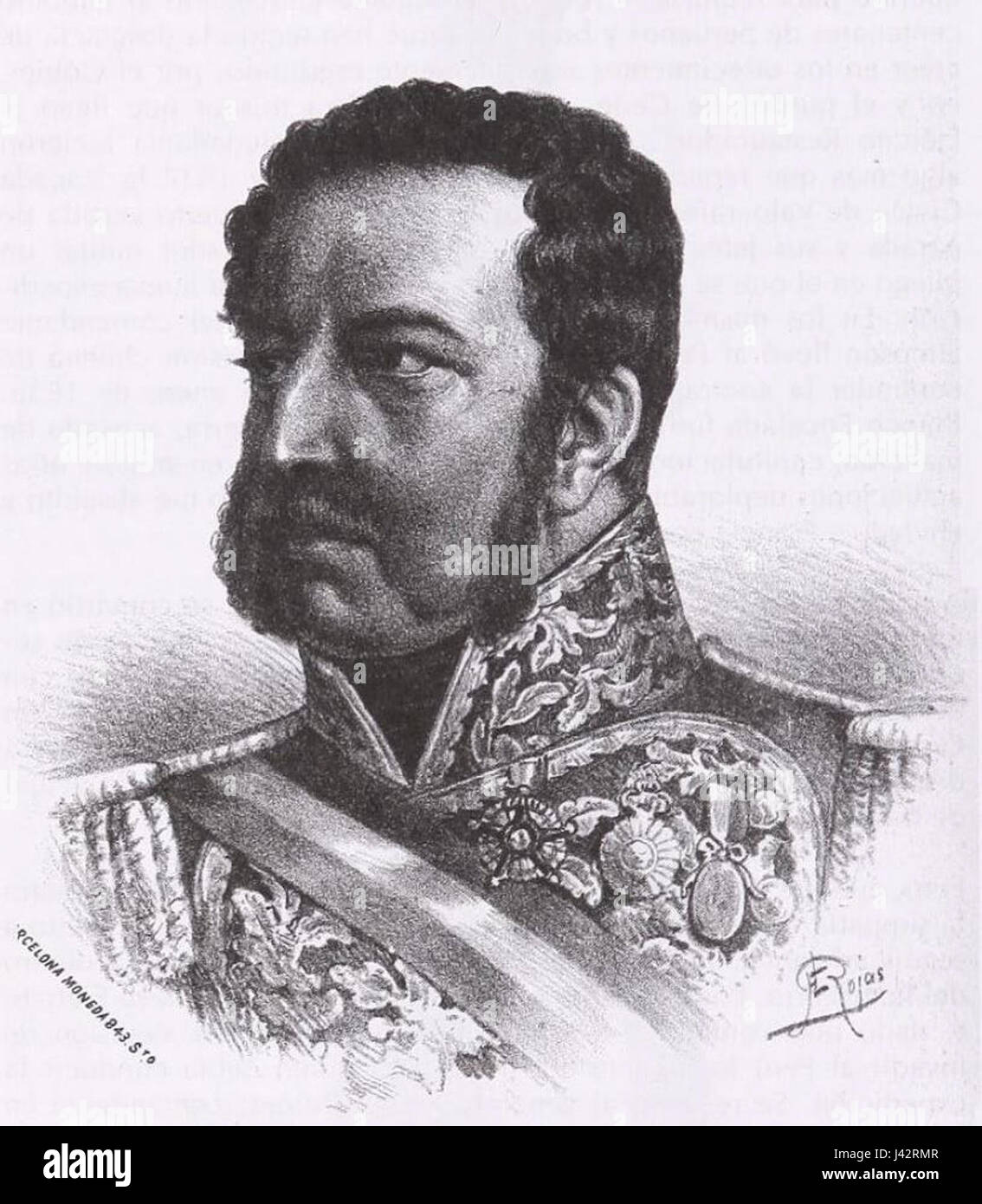 This refers to a portrait or artwork of Manuel Bulnes, created by Rojas ...