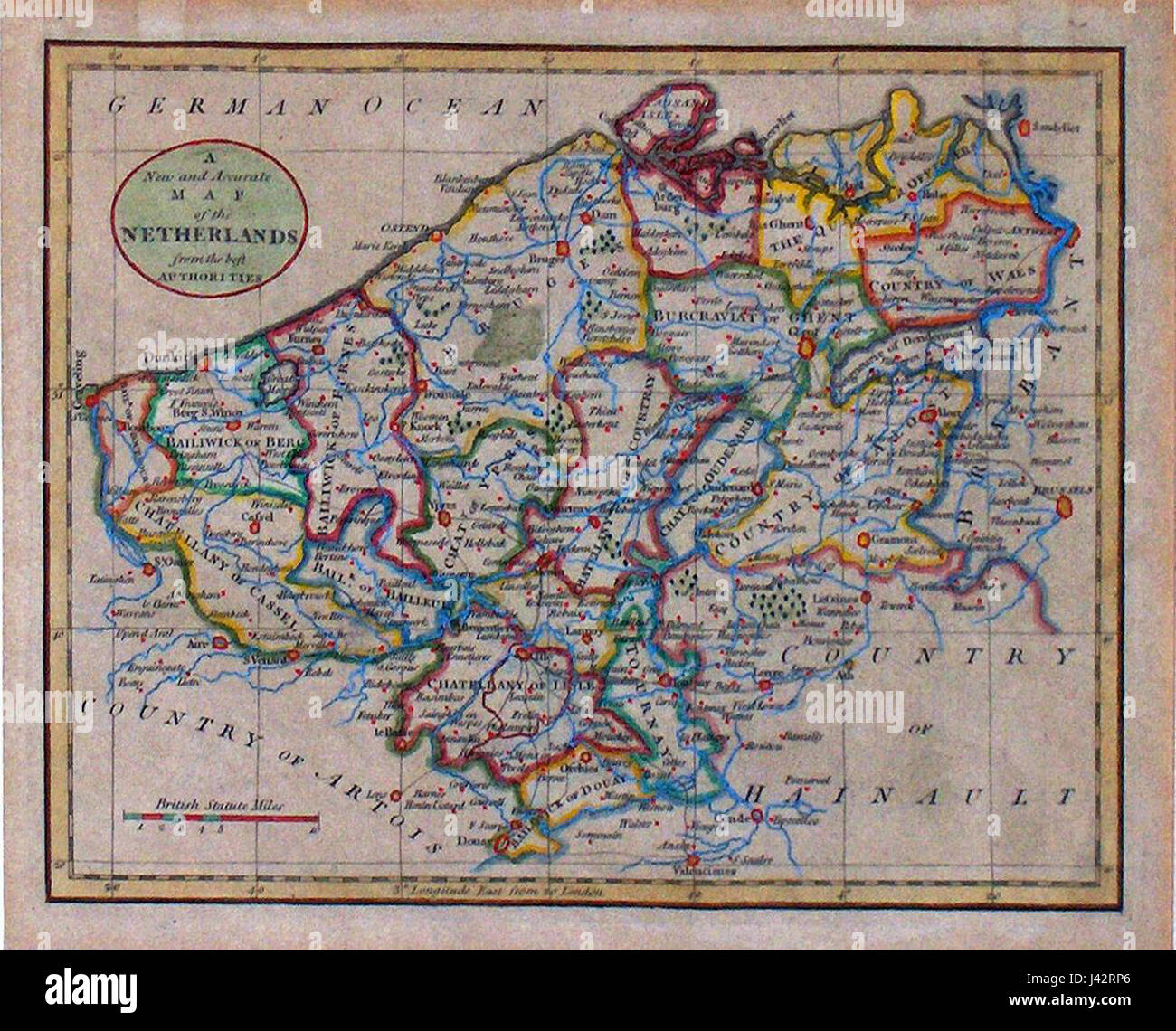 A map from 1780 depicting the Netherlands, providing insight into the ...