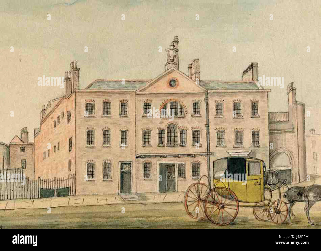 London Smallpox Hospital, Coldbath Fields, south elevation 1823 Stock ...