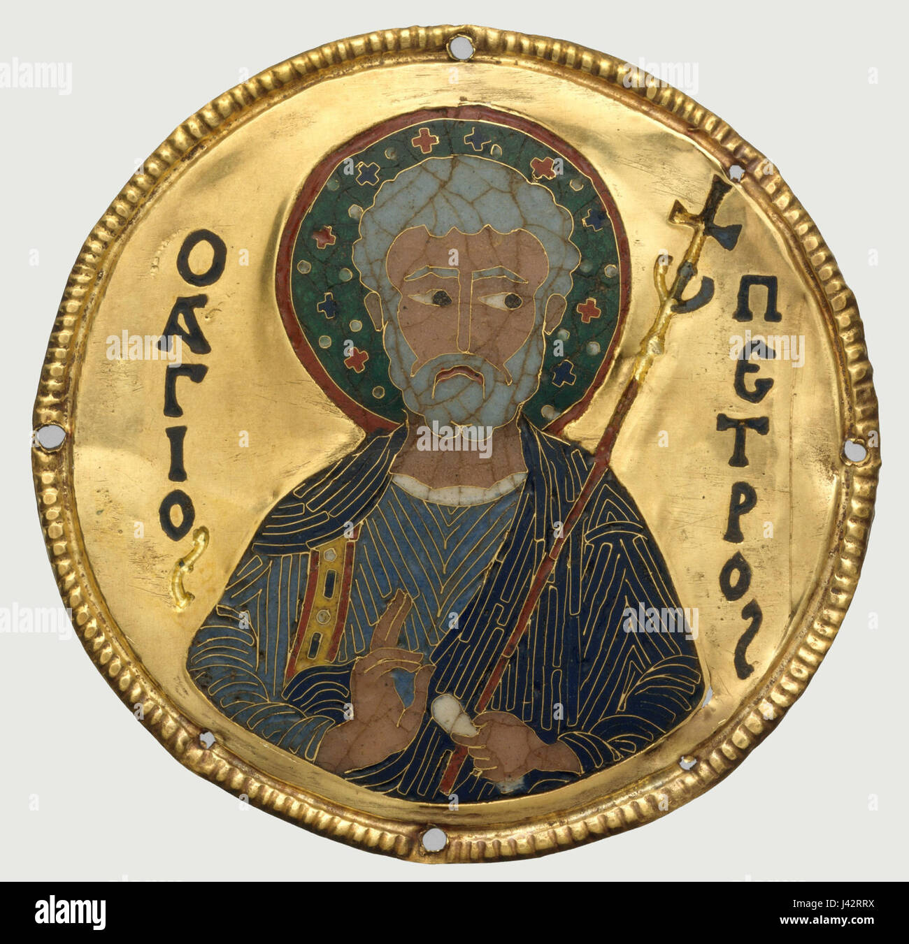 Medallion with Saint Peter from an Icon Frame Stock Photo - Alamy
