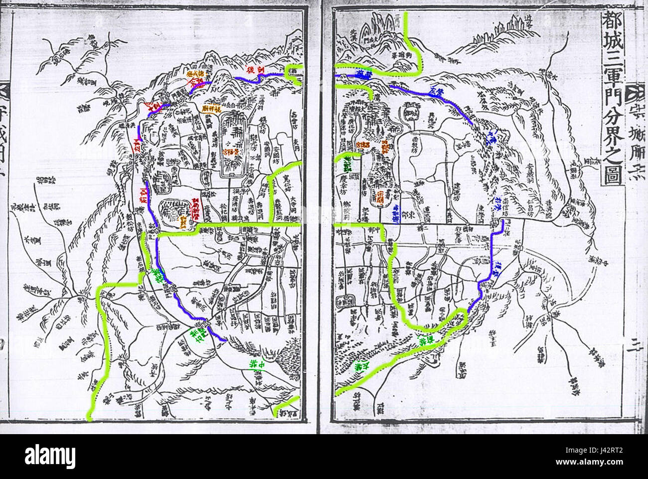 This map, an early depiction of Seoul, formerly known as Hanyang ...