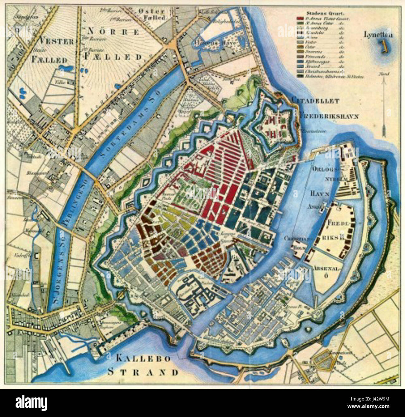 This map of Copenhagen from around 1850 provides a detailed ...