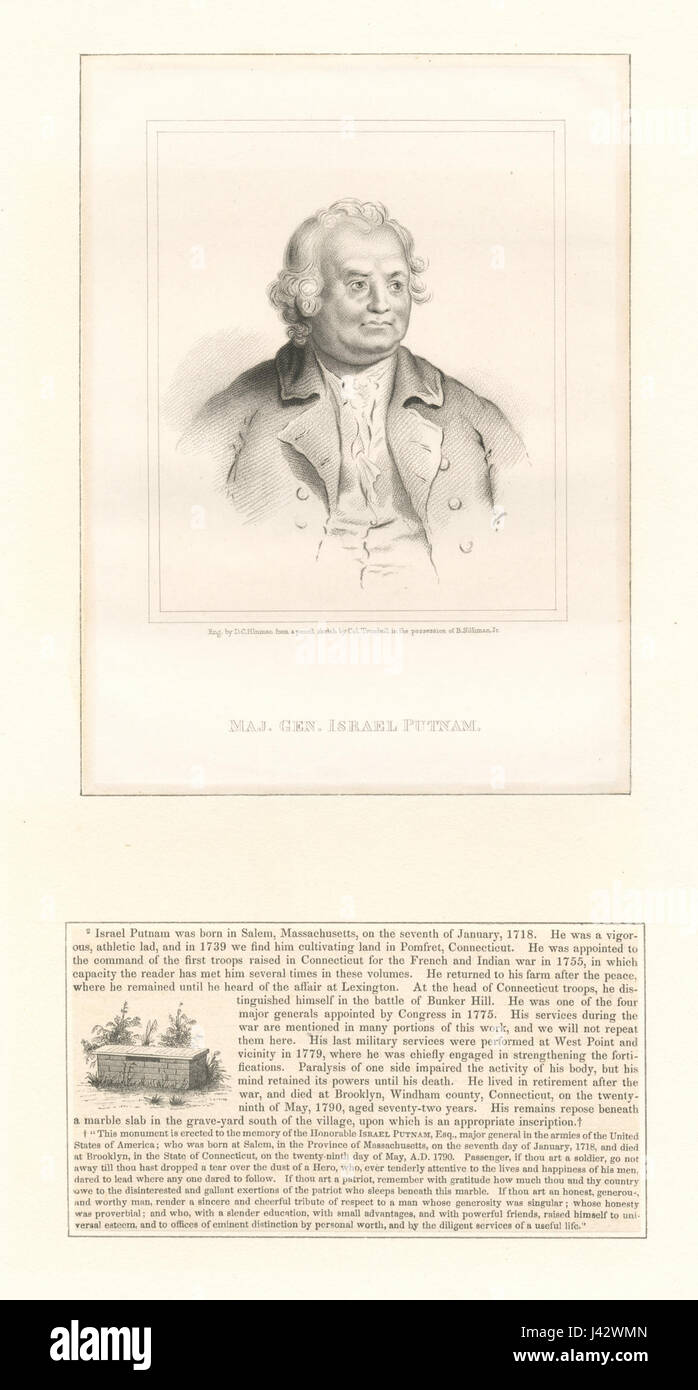 Maj. Gen. Israel Putnam (NYPL b12610207 423746 Stock Photo - Alamy