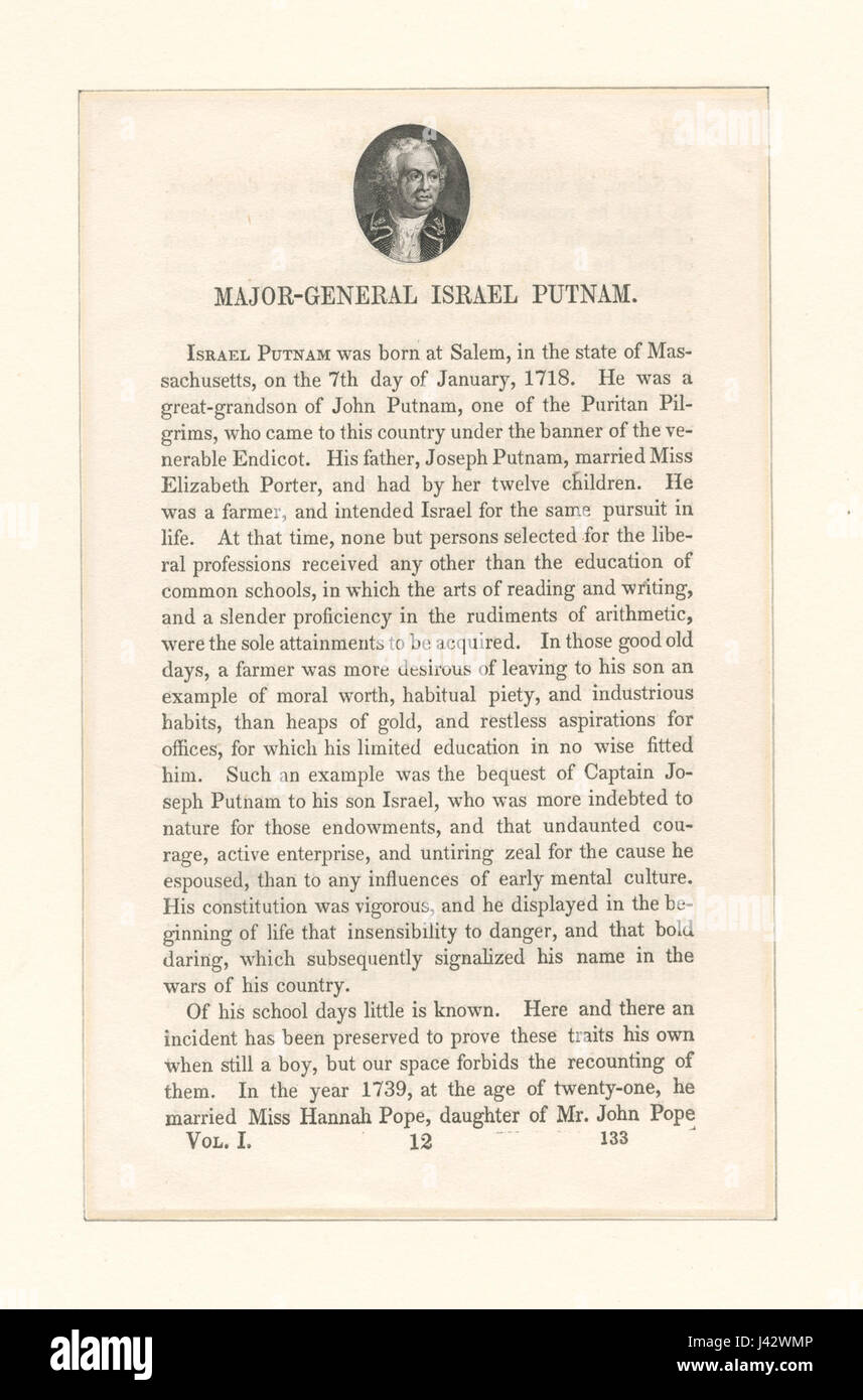 Major General Israel Putnam (NYPL b12610207 422565 Stock Photo - Alamy