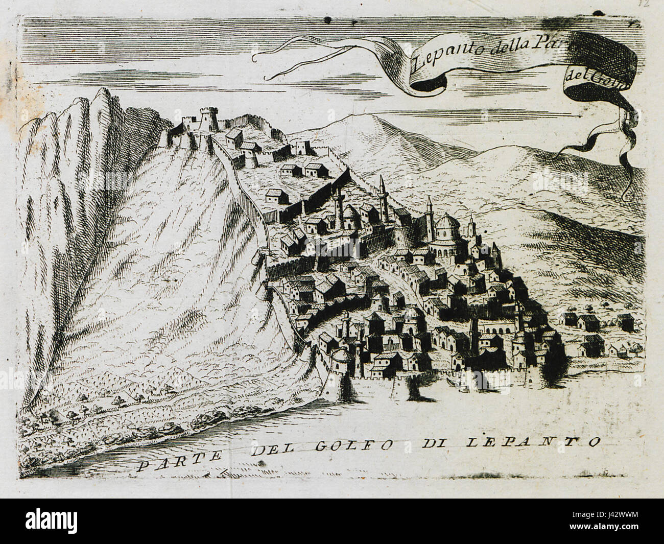 This map by Vincenzo Coronelli, titled 'Lepanto della parte del Golfo ...