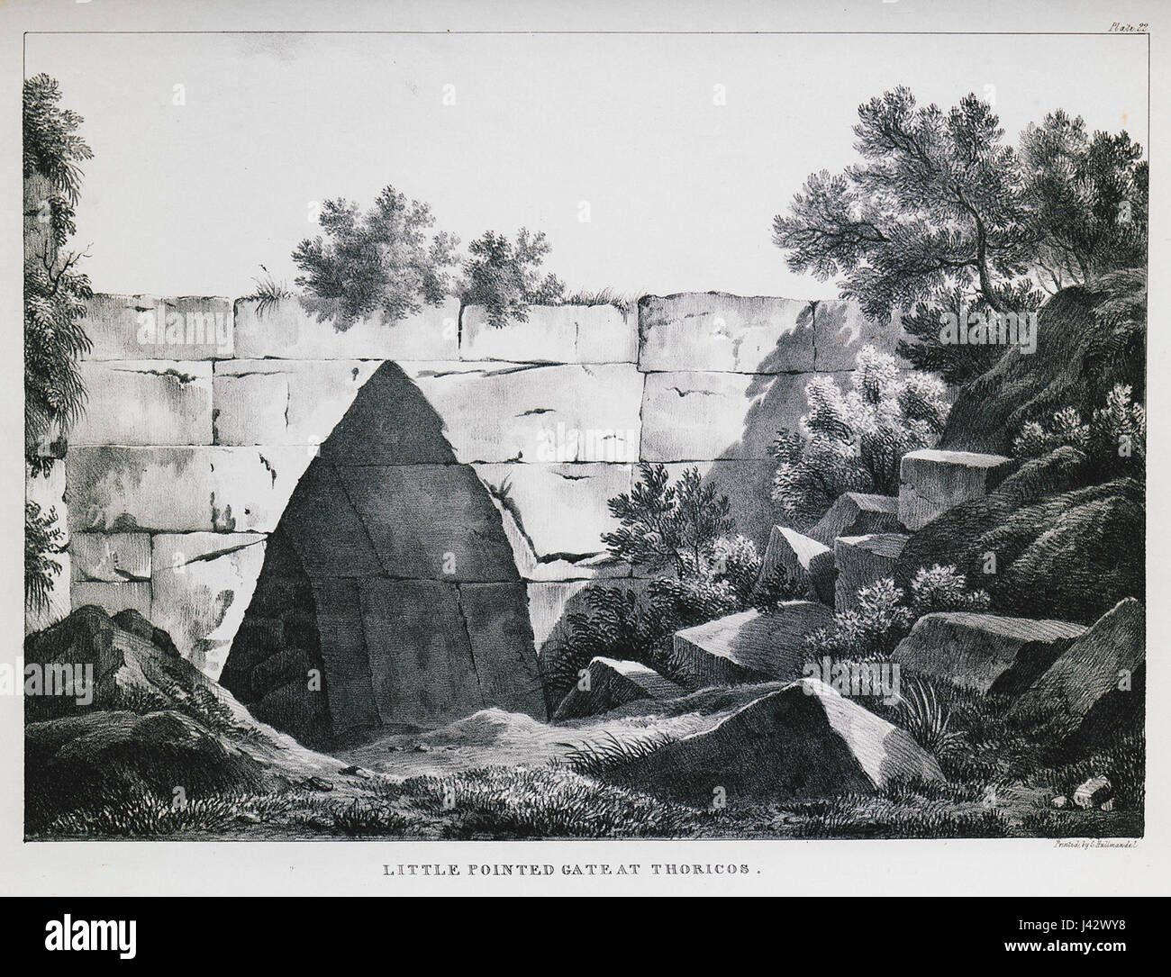 The Little Pointed Gate at Thoricos, depicted by Edward Dodwell in 1834 ...