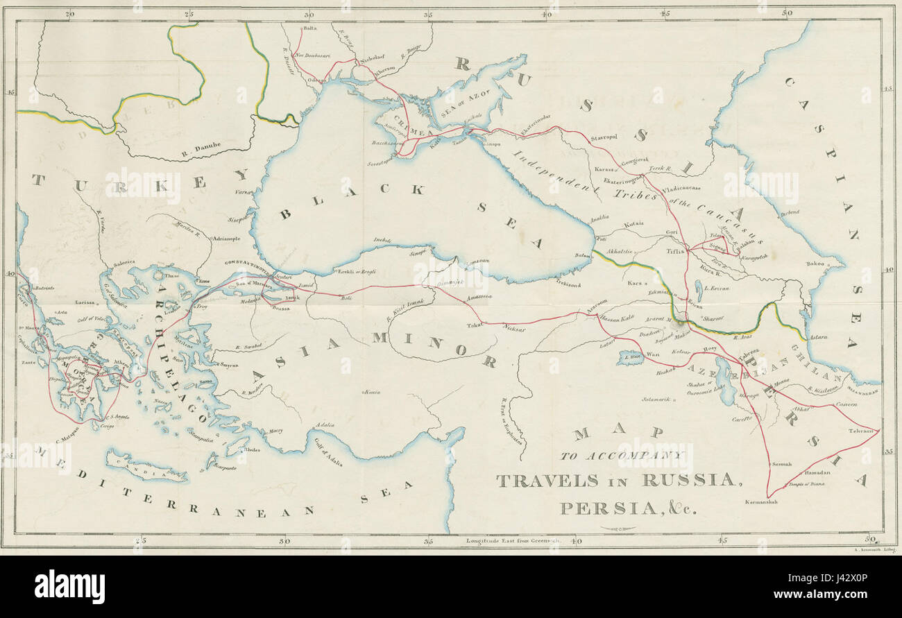 Map of persia 19th century hi-res stock photography and images - Alamy