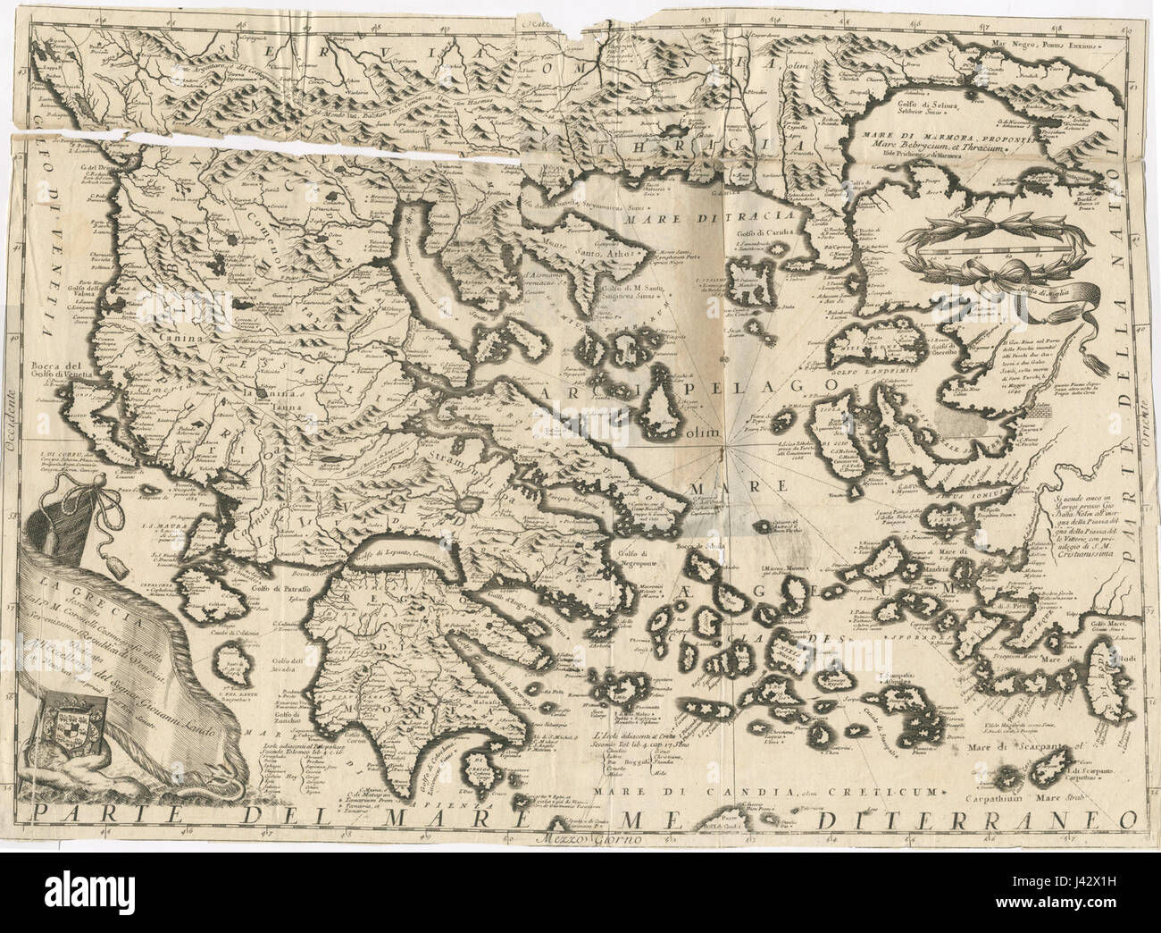 La Grecia is a 1688 map by Vincenzo Coronelli that showcases the ...