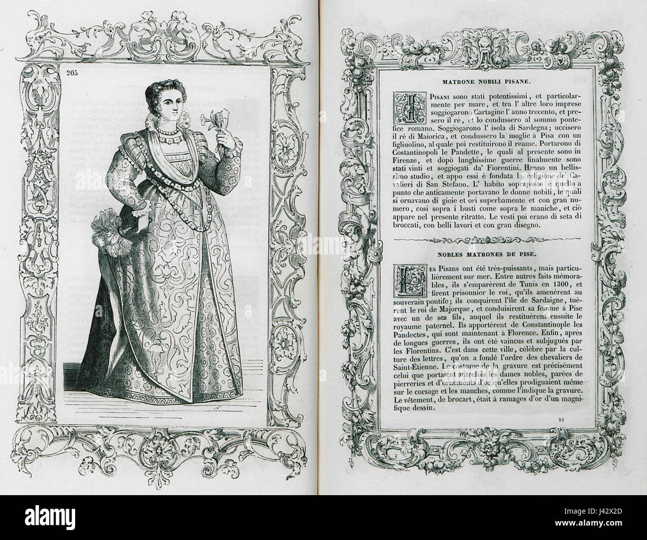 Matrone nobili Pisane Vecellio Cesare 1860 Stock Photo - Alamy