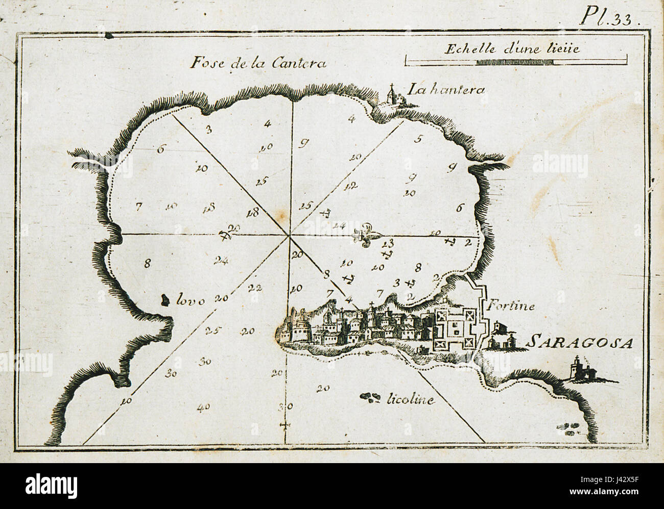 This map, created by Roux Joseph in 1804, shows the bay and port of ...