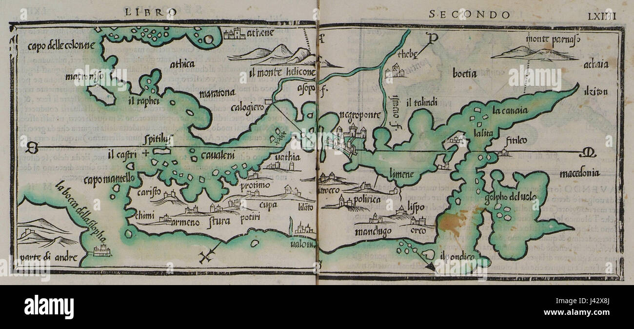 This historical map, created by Benedetto Bordone in 1547, illustrates ...