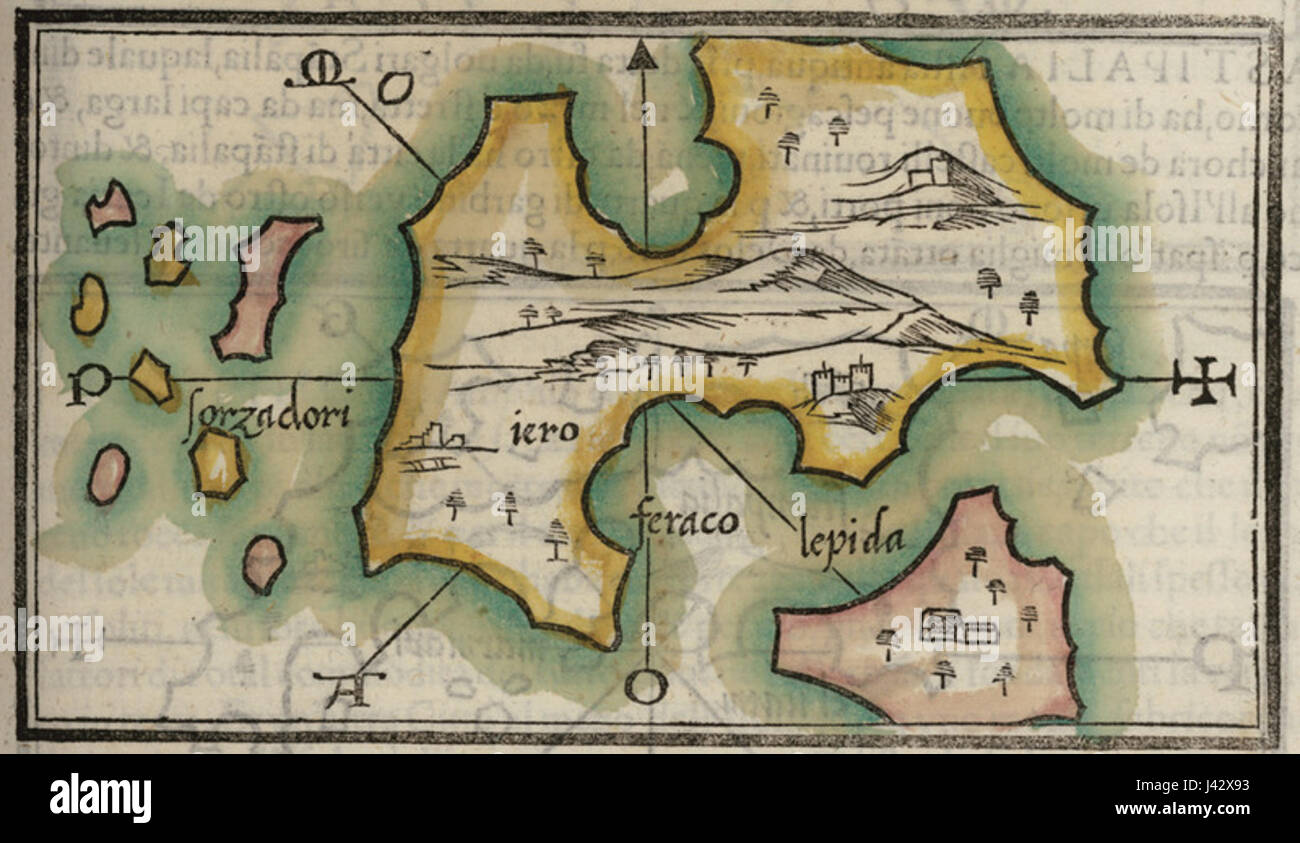 This map of Leros, created by Benedetto Bordone in 1547, offers a ...