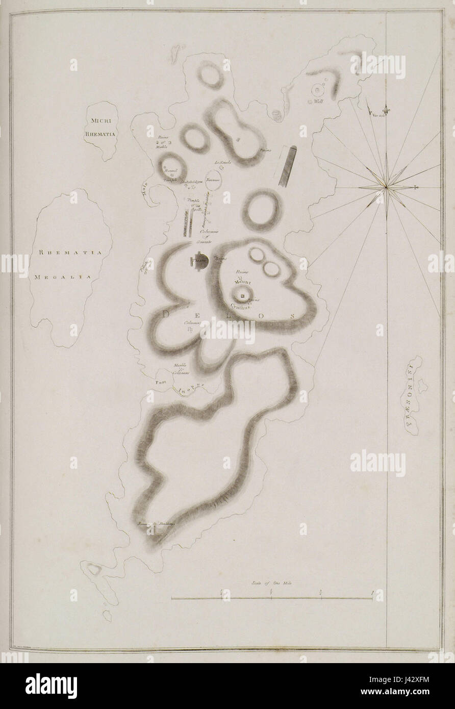 îˆƒA 1794 map of Delos and the surrounding islands by Stuart James and ...