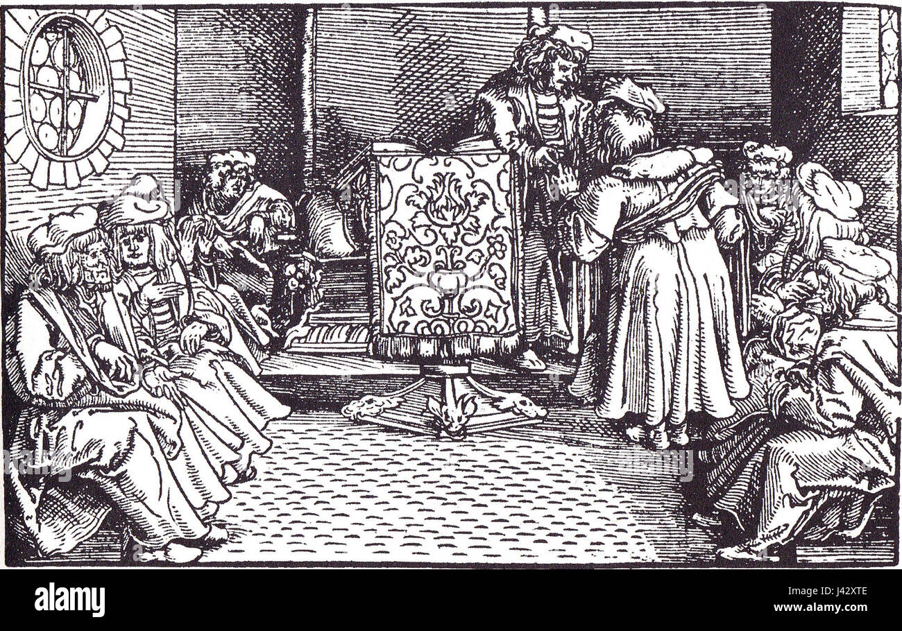 The 'Mediaeval Graduation' artwork presents a scene from the Middle ...