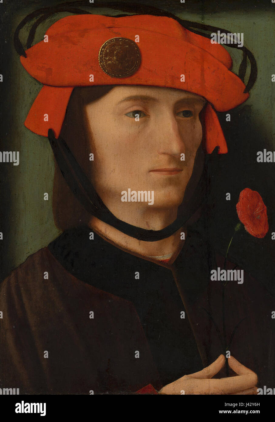 This portrait, attributed to the Master of the Brandon Portrait ...