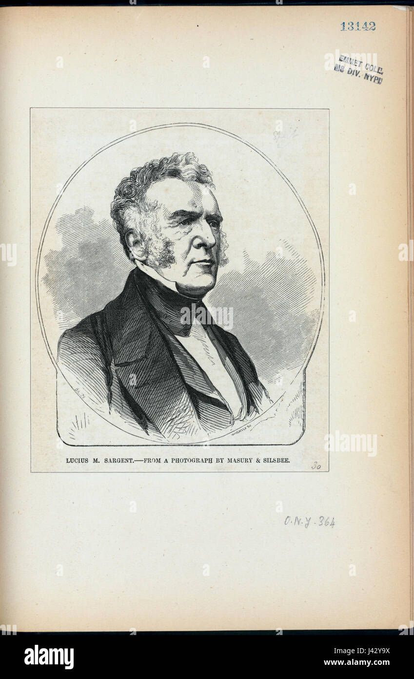 Lucius M. Sargent (NYPL Hades 256320 431565 Stock Photo - Alamy