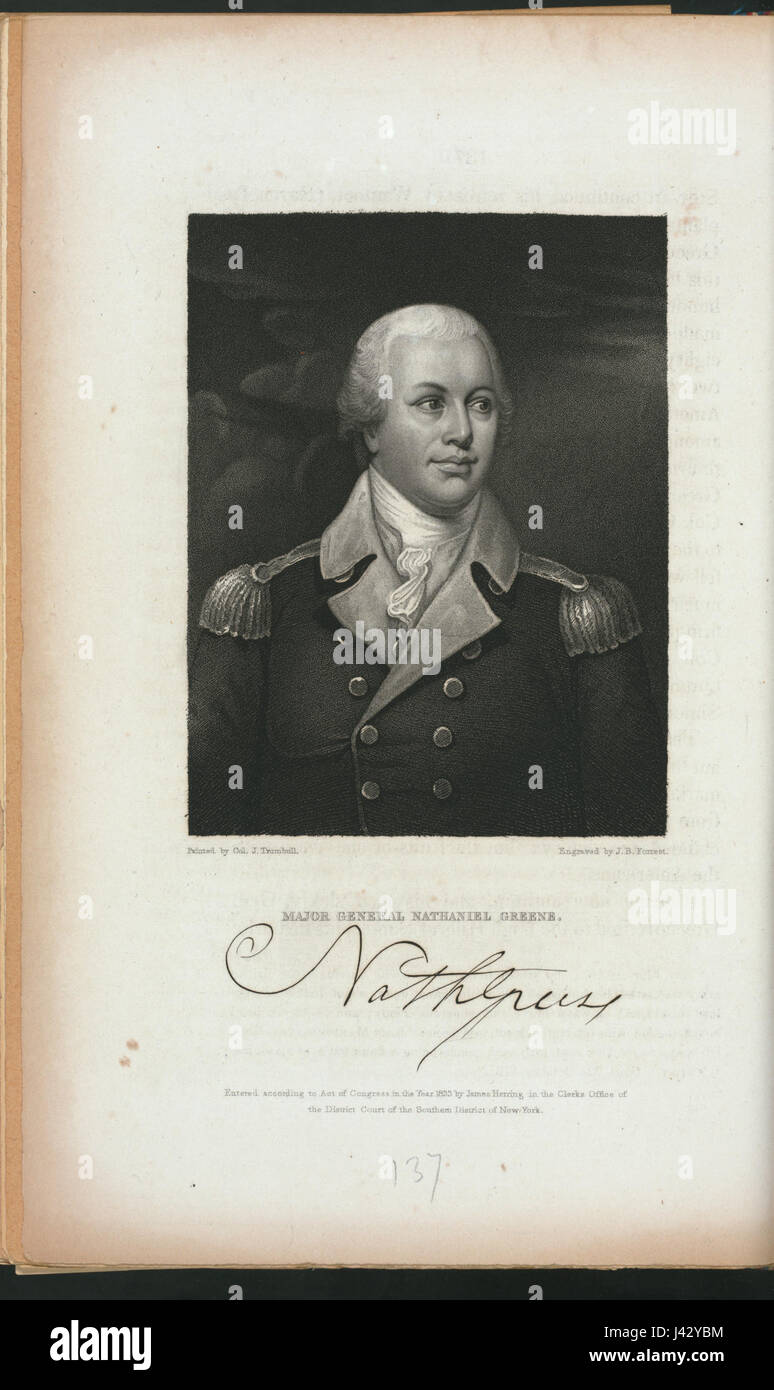 Major General Nathaniel Greene (NYPL Hades 257529 EM15455 Stock Photo ...