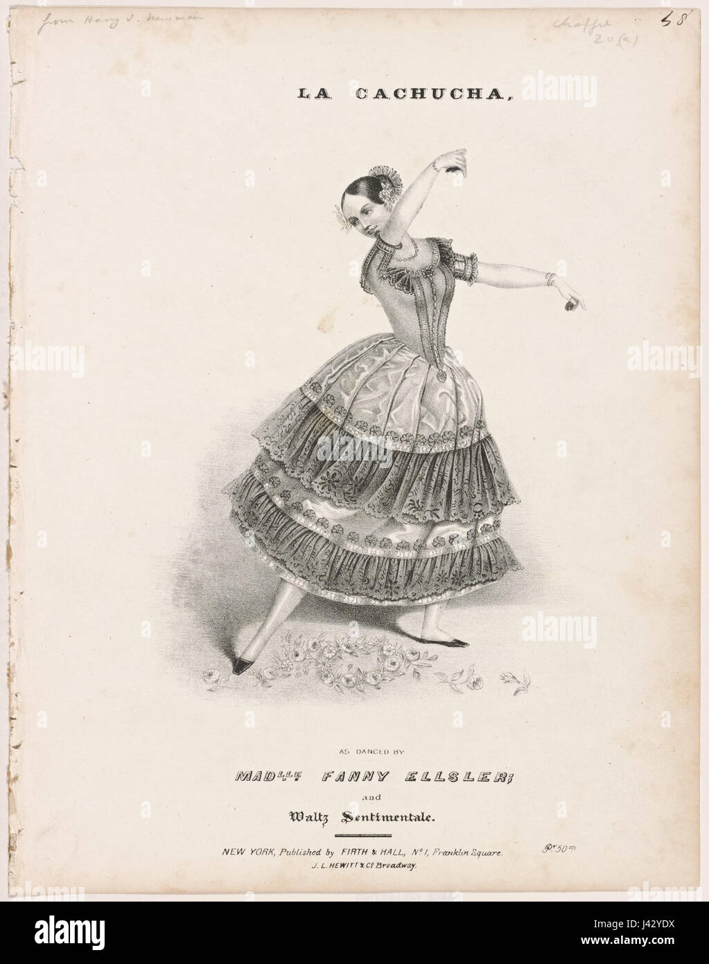 La cachucha, as danced by Madlle Fanny Elssler; and Waltz sentimentale ...