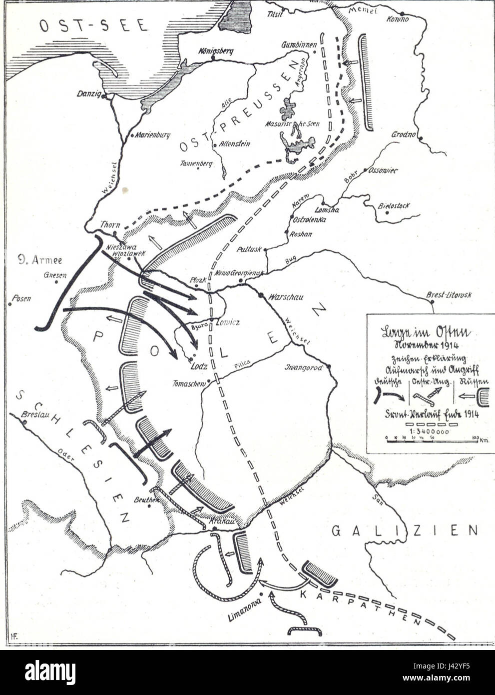 This refers to the position or situation in the Eastern front during ...