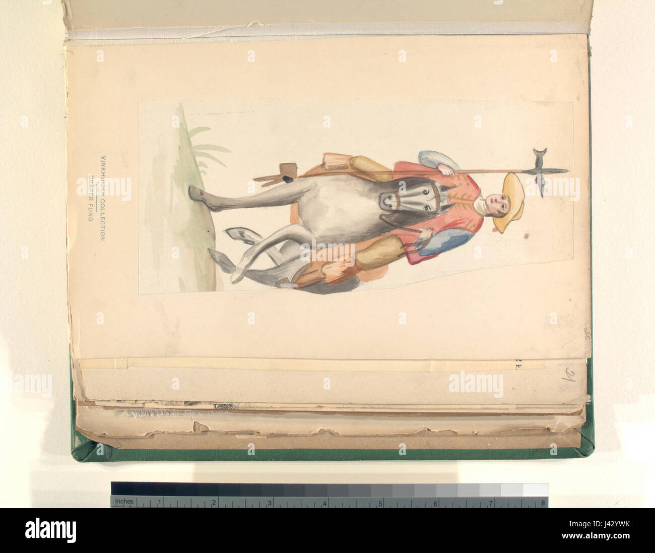 Man mounted on white horse carrying a lance (NYPL b14896507 76691 Stock ...