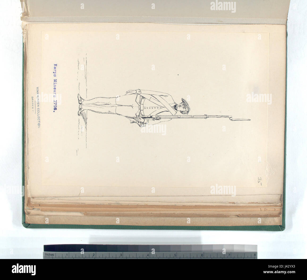 This historical print depicts the Korps Mineurs, a Dutch military ...