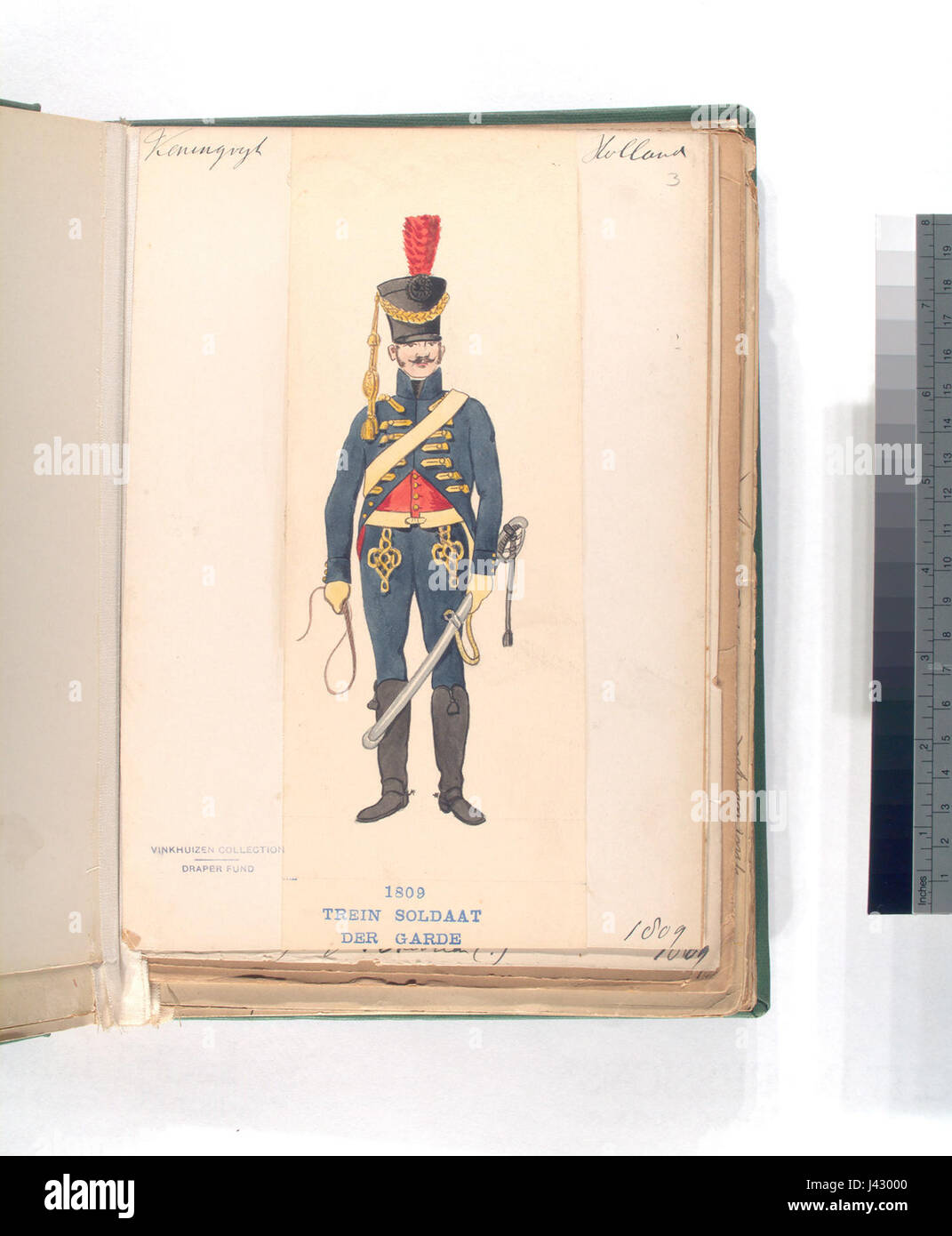 This artwork, titled 'Koningrijk Holland: Trein Soldaat Der Garde ...