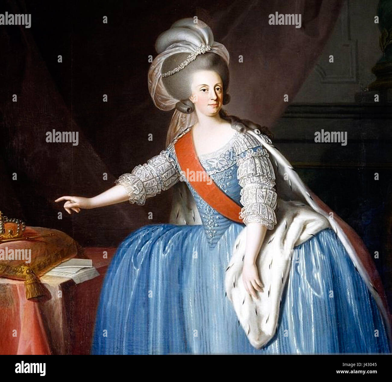 Maria I of Portugal, depicted in a painting at Gripsholm Castle in ...